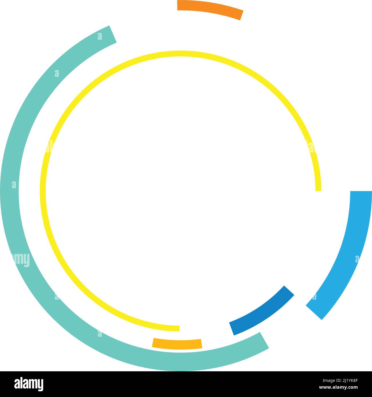 Rotating geometric sci-fi GUI UI hud circle, circular icon, element ...