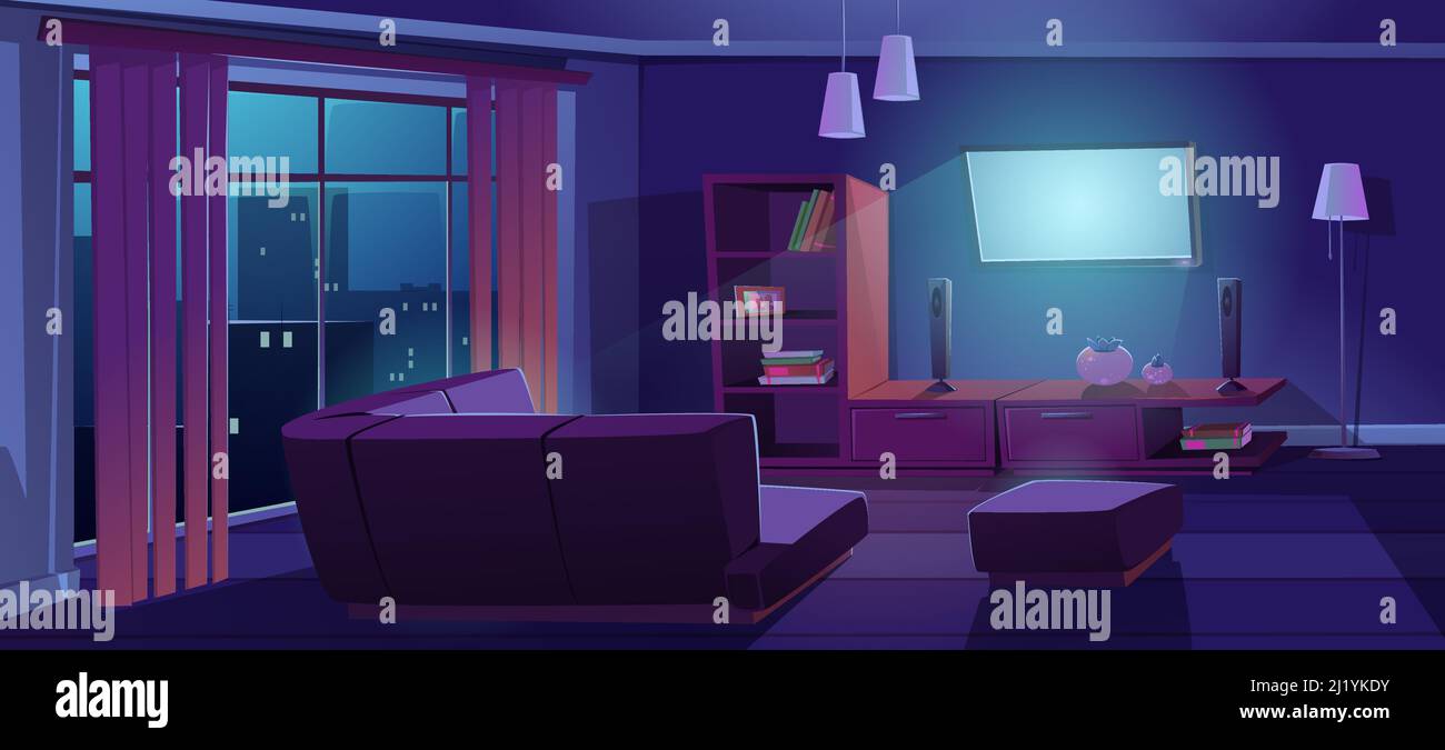 Dark Living Room Night