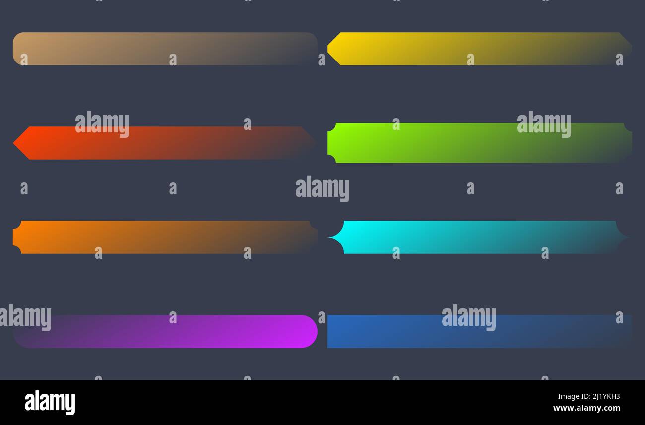 Faded, blured banner, button, bar shapes with blank, empty space ...