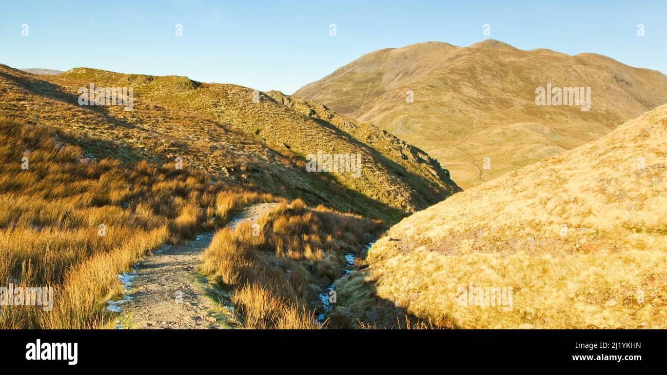 Angle Tarn Fell, January, Patterdale area, Lake District National Park ...