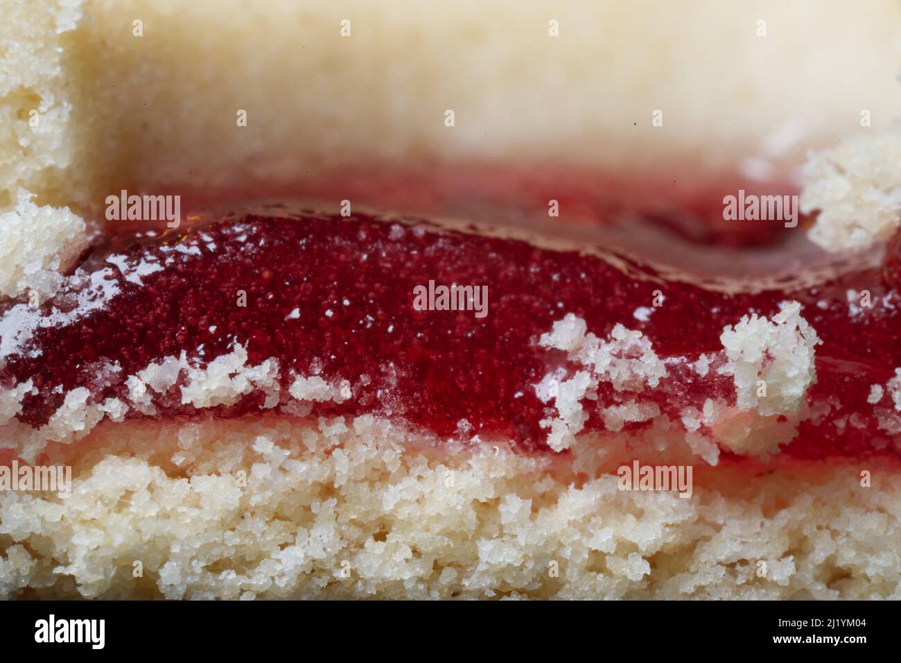 Jammy Dodger biscuit @ 2.5x magnification Stock Photo - Alamy