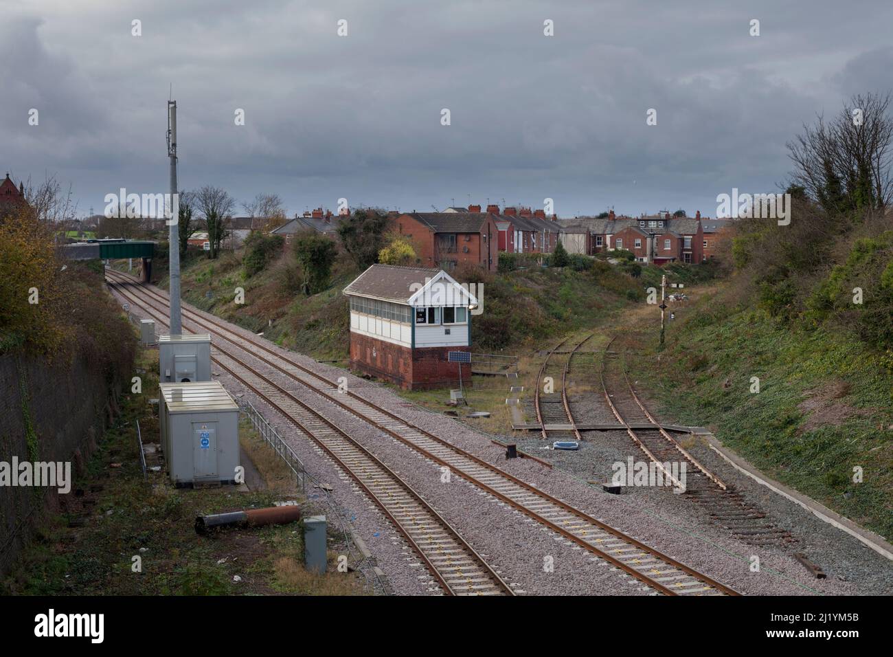 Poulton Le Fylde railway signal box signal box showing the closed ...
