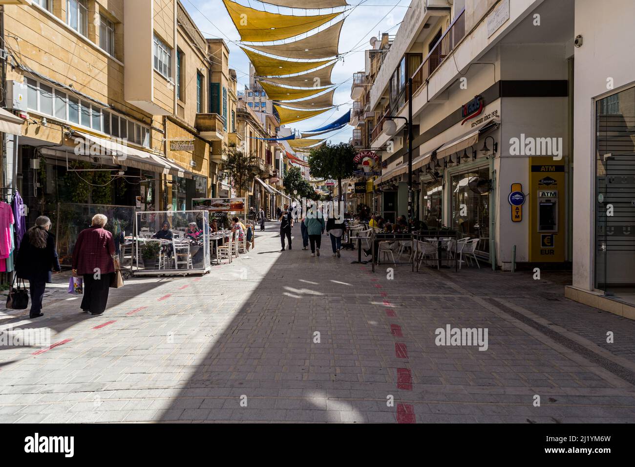 A view of Ledras street, Nicosia, Cyprus, on Mar. 28, 2022. Ledras ...