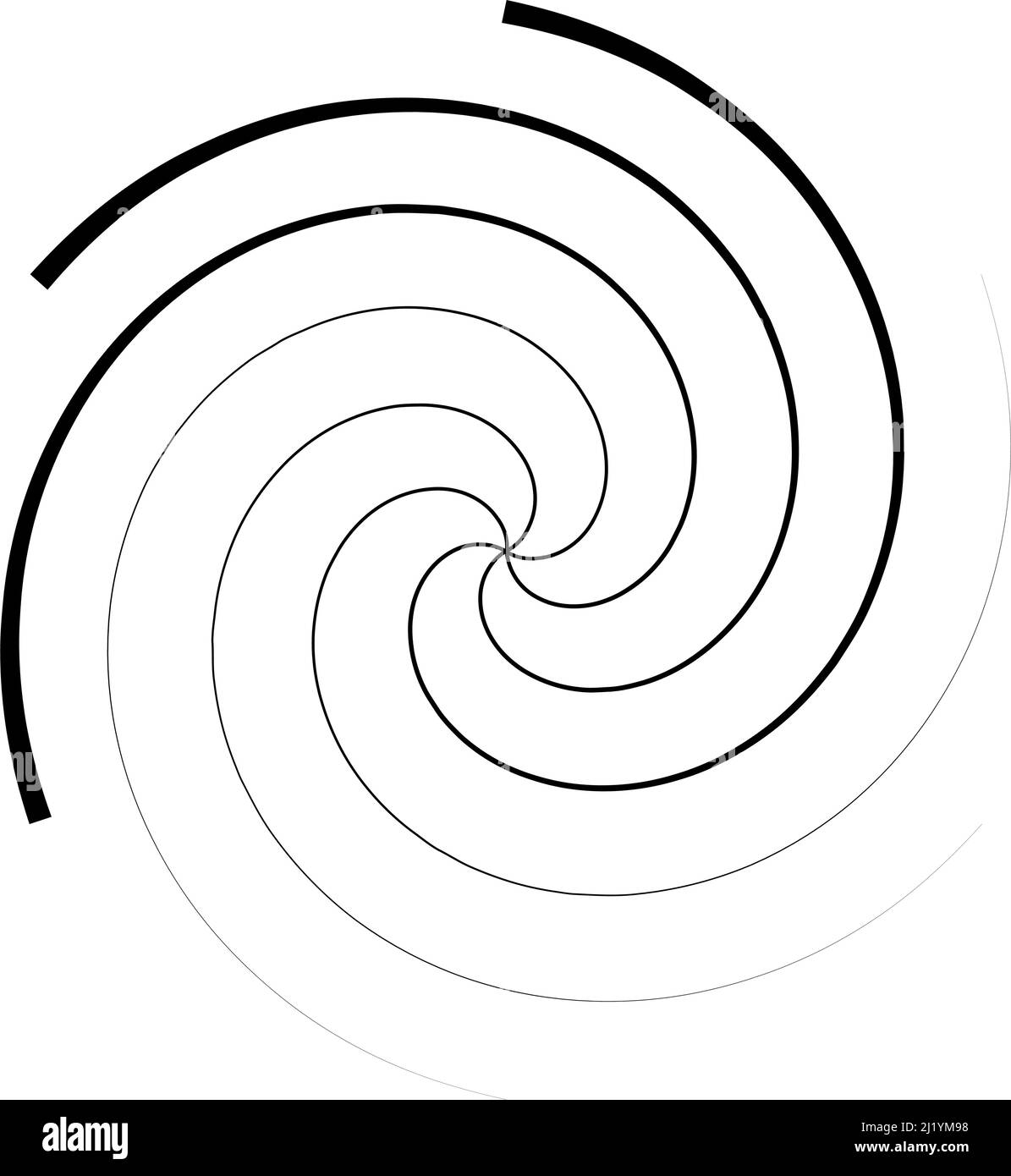 Spiral, swirl, twirl and whirl element. Helix, volute ripple, vortex ...