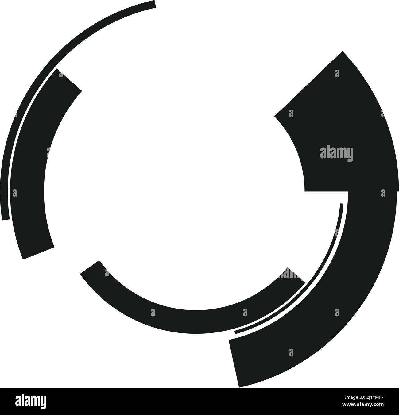 Rotating geometric sci-fi GUI UI hud circle, circular icon, element ...