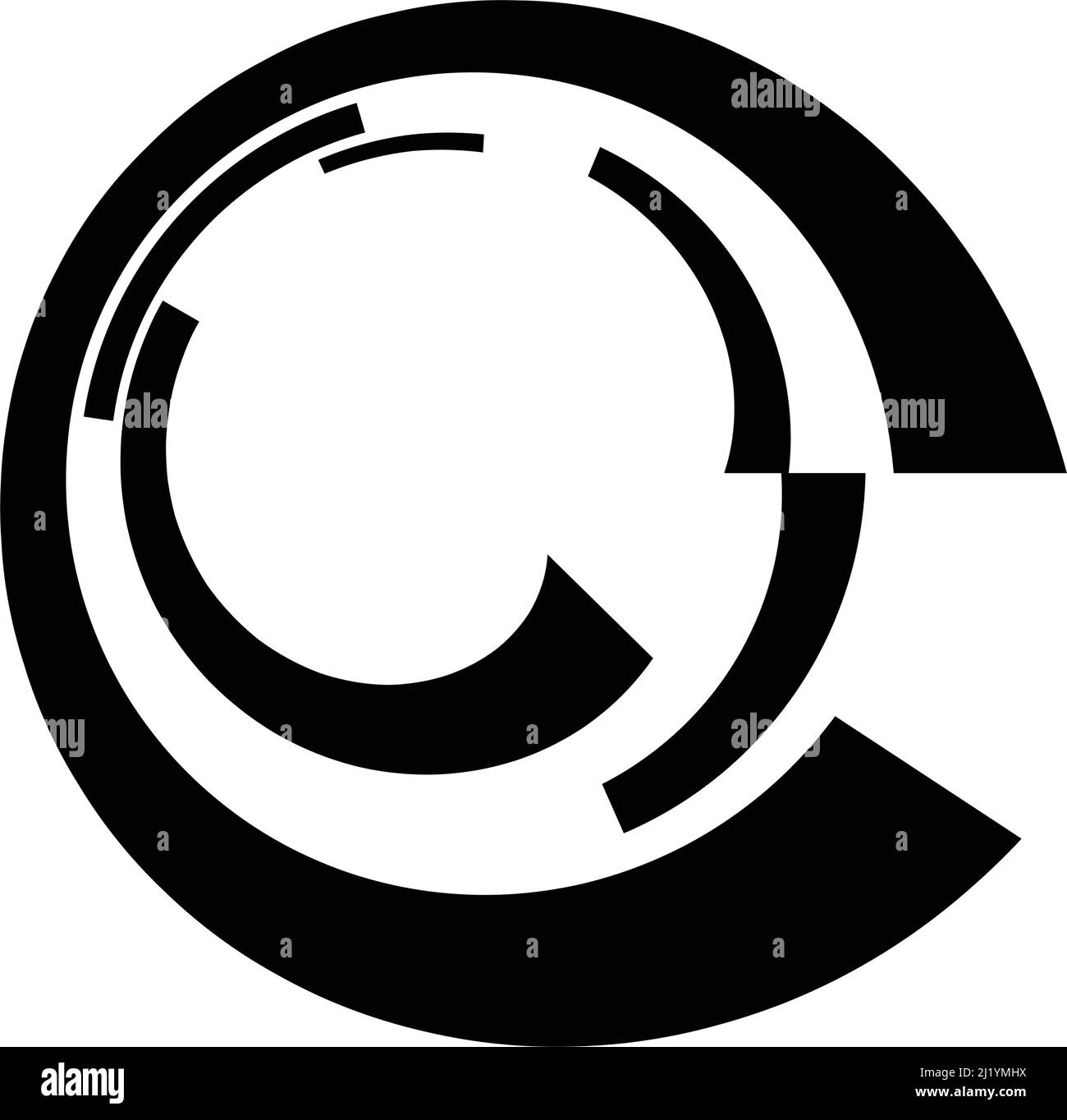 Rotating geometric sci-fi GUI UI hud circle, circular icon, element ...