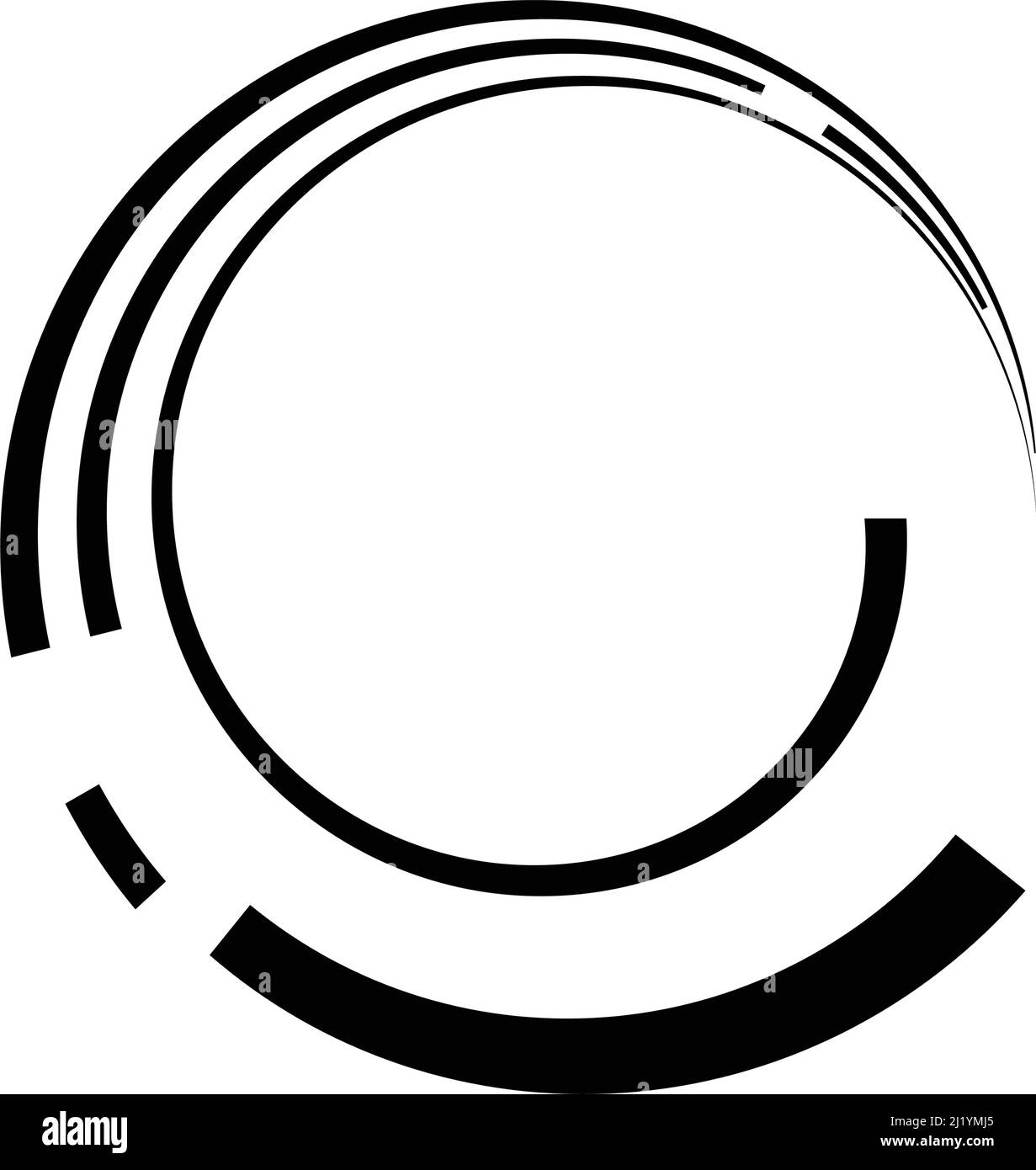 Rotating geometric sci-fi GUI UI hud circle, circular icon, element ...