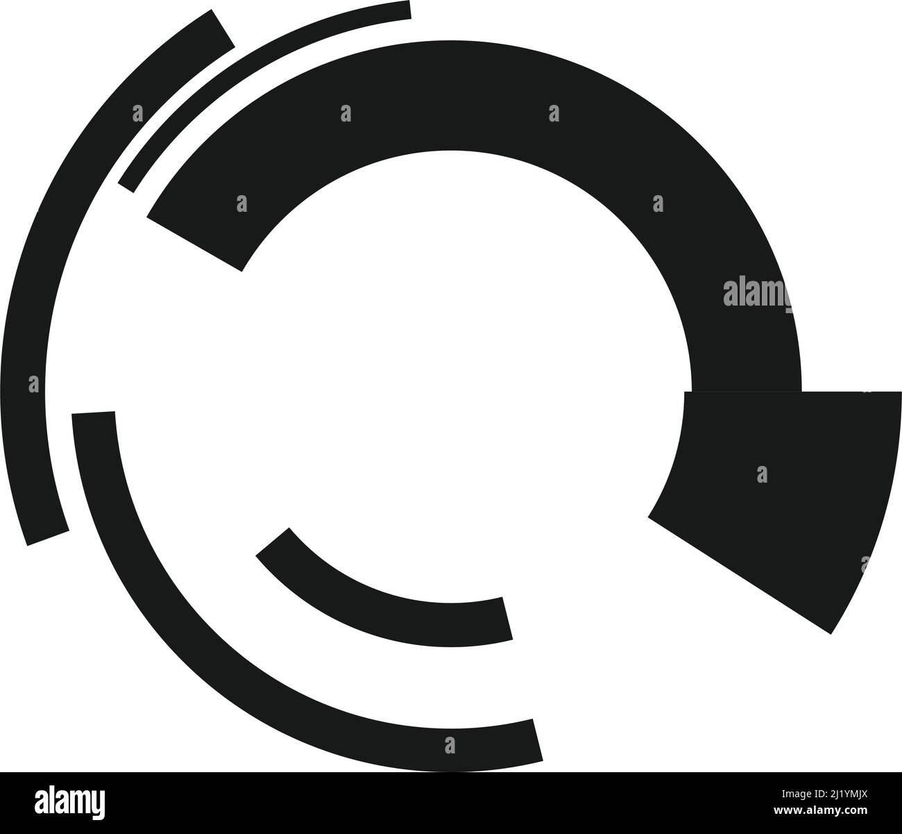 Rotating geometric sci-fi GUI UI hud circle, circular icon, element ...