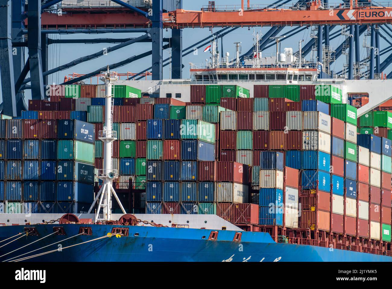 Cosco shipping container ship loading and unloading hi-res stock ...