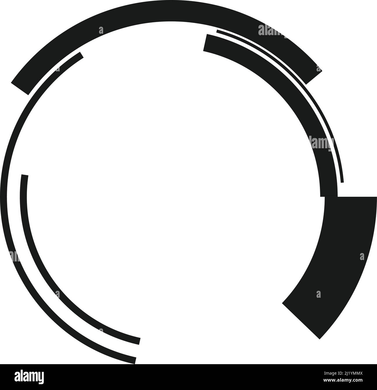Rotating geometric sci-fi GUI UI hud circle, circular icon, element ...