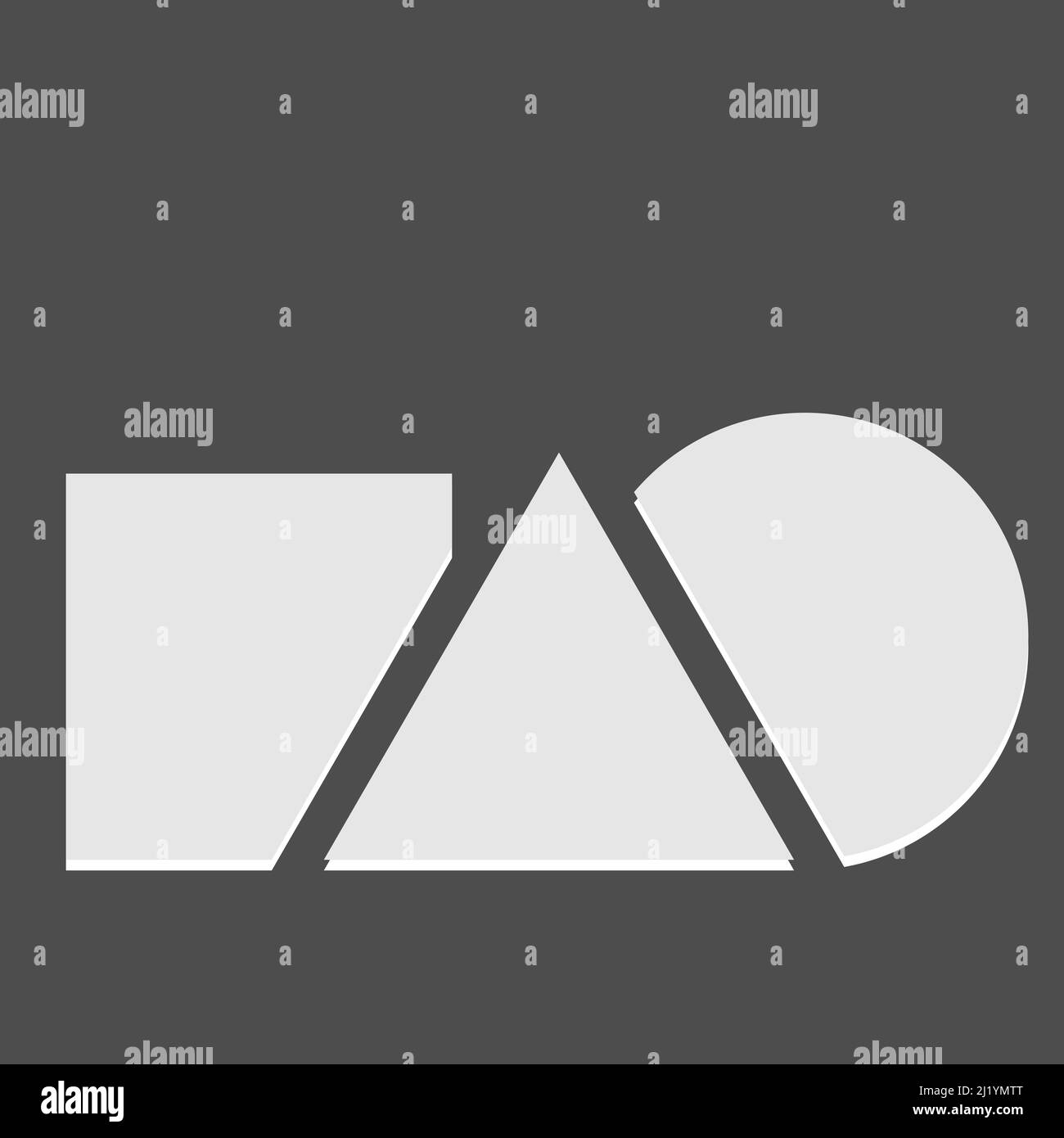 Geometric icon, logo shape with overlapping circle, square and triangle ...