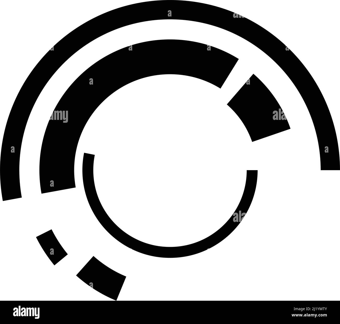 Rotating geometric sci-fi GUI UI hud circle, circular icon, element ...