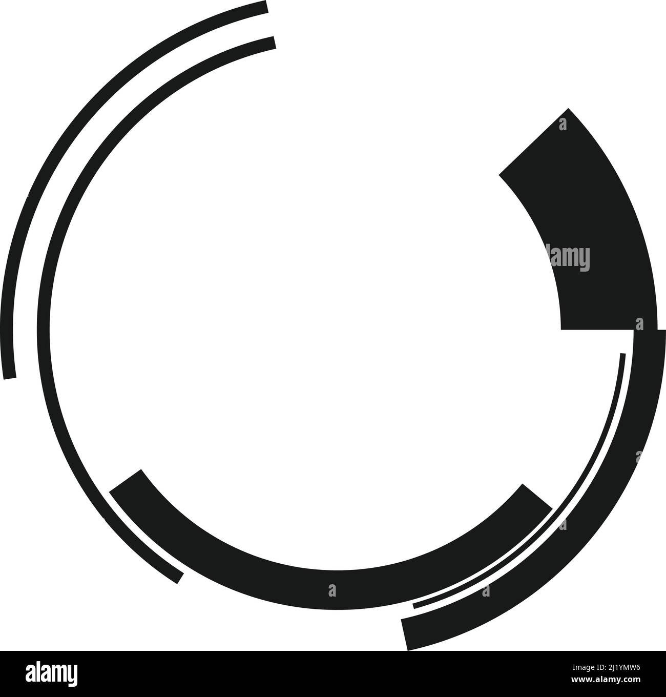 Rotating geometric sci-fi GUI UI hud circle, circular icon, element ...