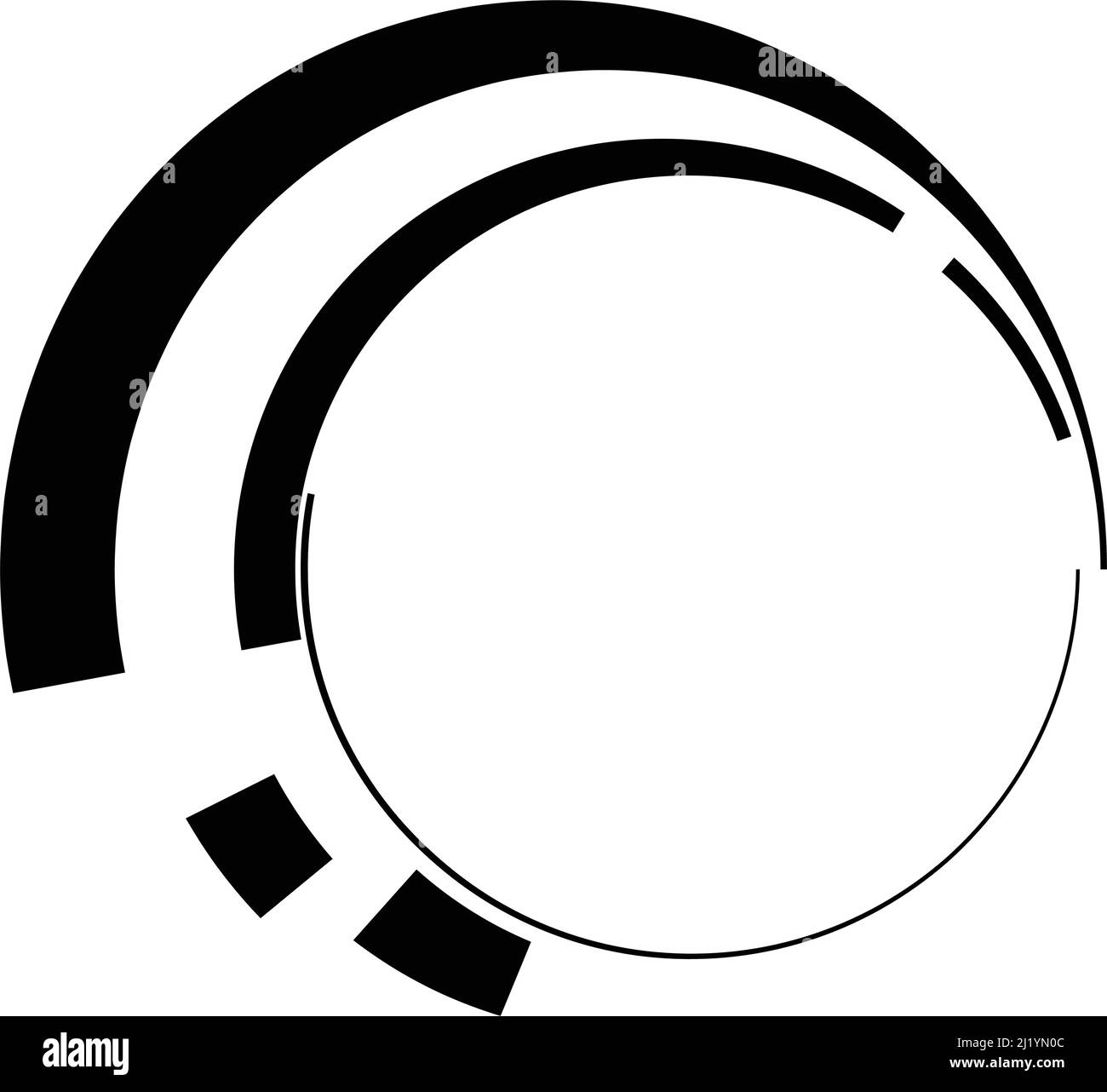 Rotating geometric sci-fi GUI UI hud circle, circular icon, element ...