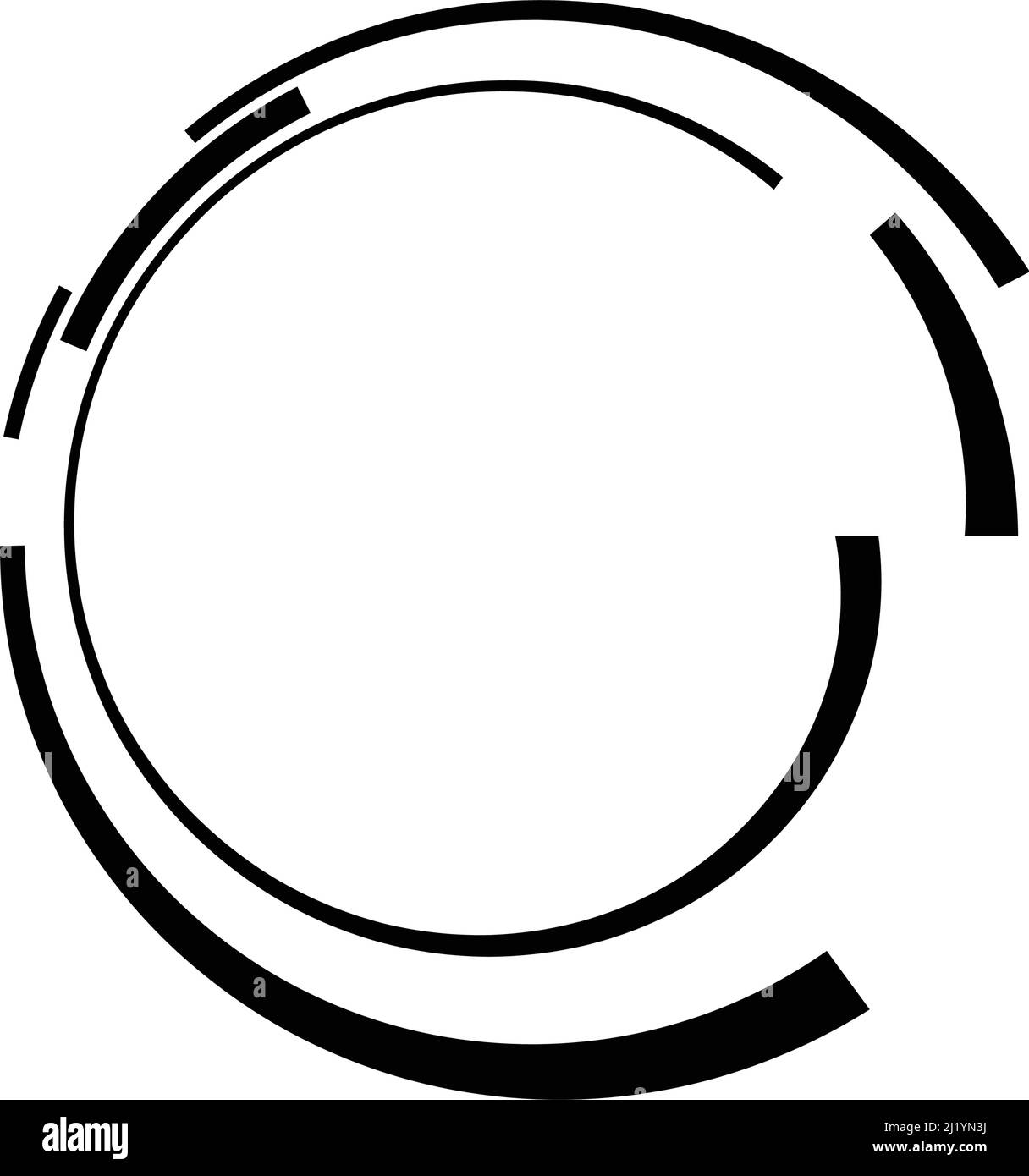 Rotating geometric sci-fi GUI UI hud circle, circular icon, element ...