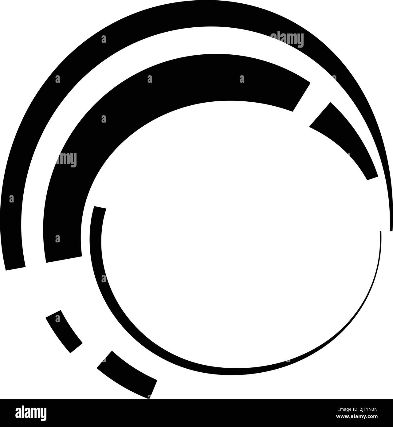 Rotating geometric sci-fi GUI UI hud circle, circular icon, element ...