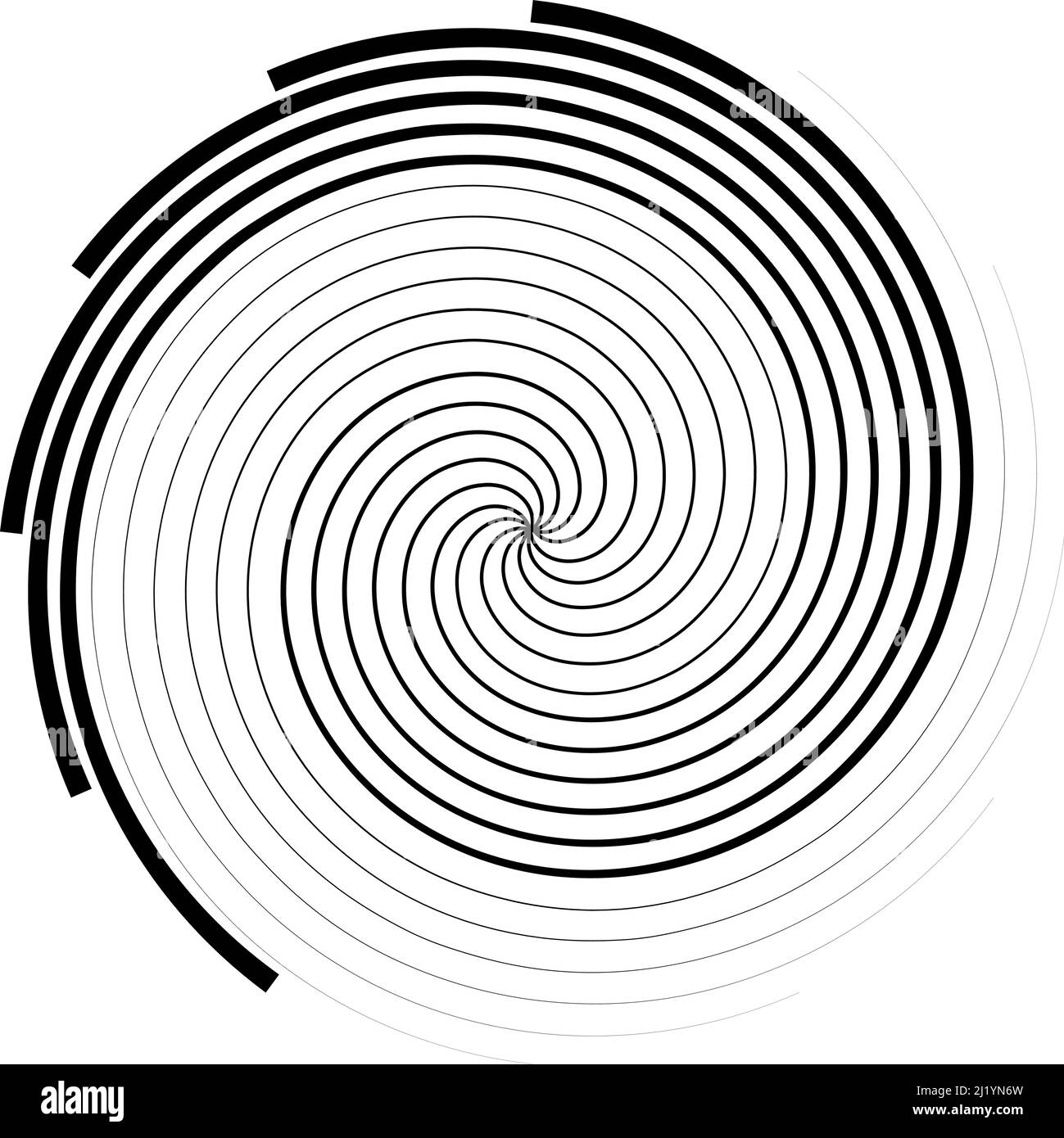 Spiral, swirl, twirl and whirl element. Helix, volute ripple, vortex ...