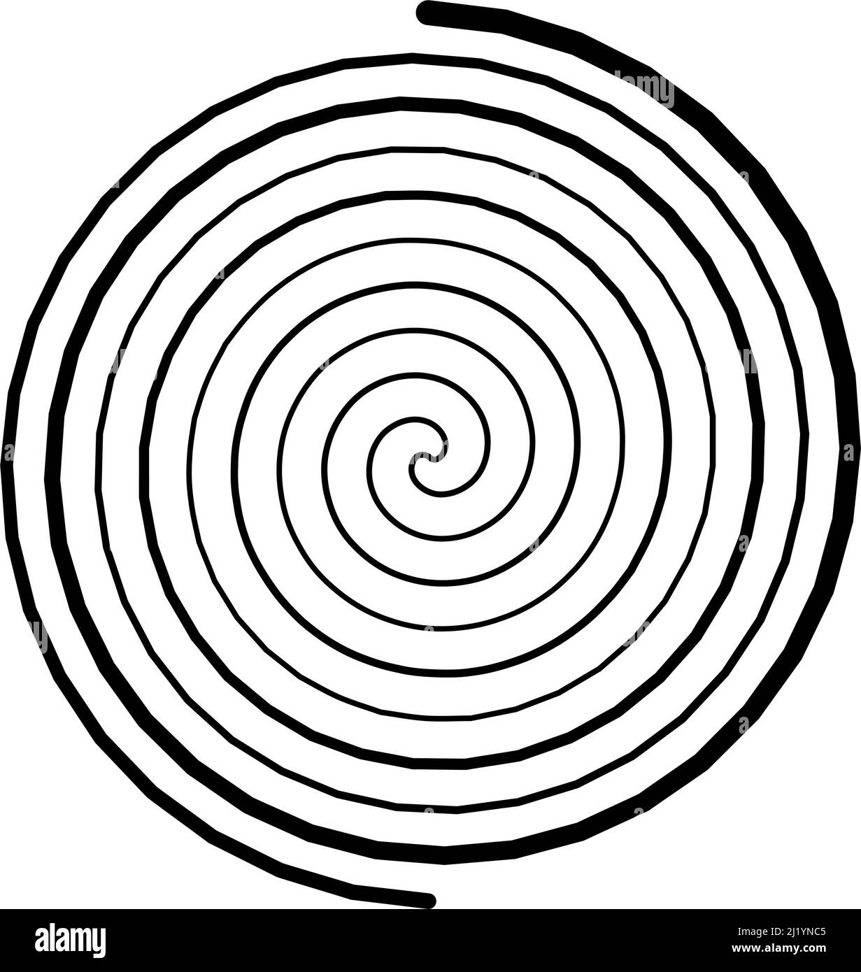 Spiral, swirl, twirl and whirl element. Helix, volute ripple, vortex ...