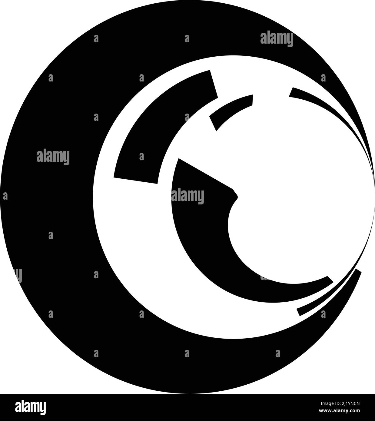 Rotating geometric sci-fi GUI UI hud circle, circular icon, element ...