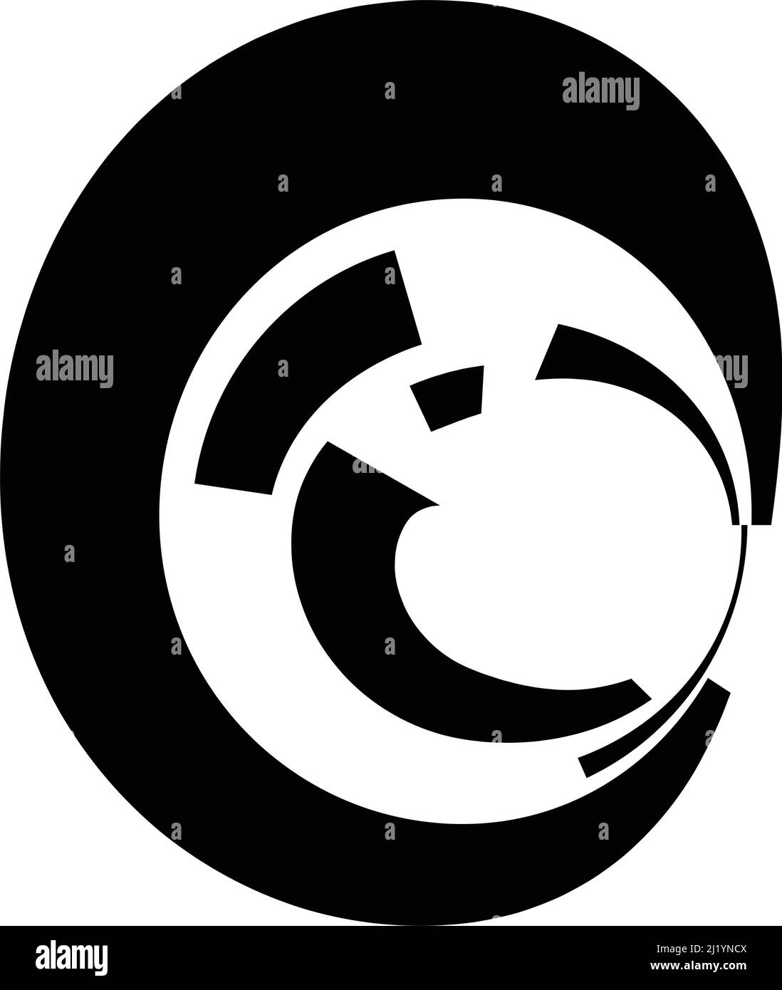 Rotating geometric sci-fi GUI UI hud circle, circular icon, element ...