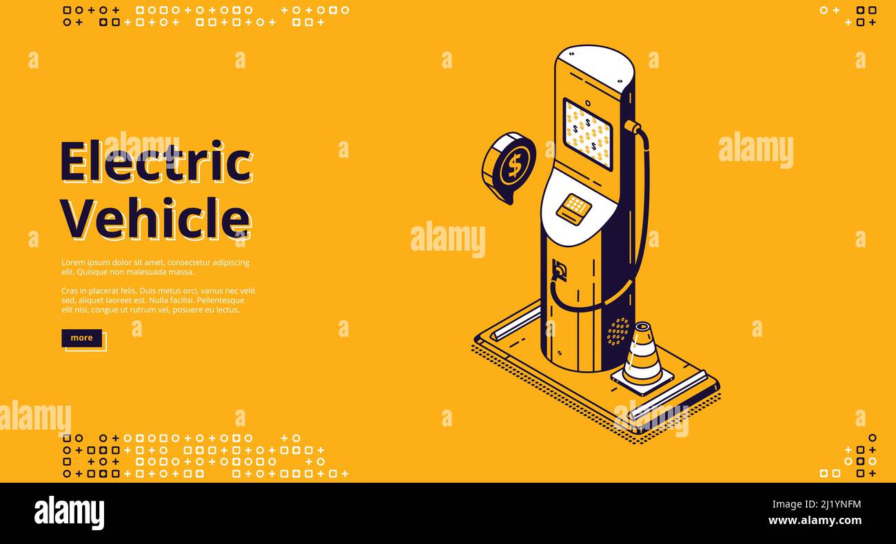 Electric vehicle banner. Concept of eco fuel, green energy for ...