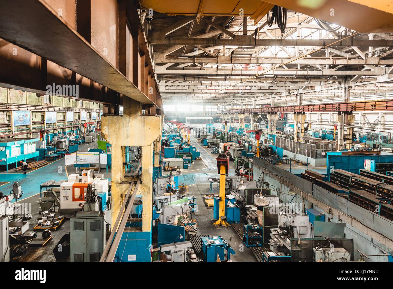 Ufa, Russia. October 9, 2021: The interior of an old manufacturing ...