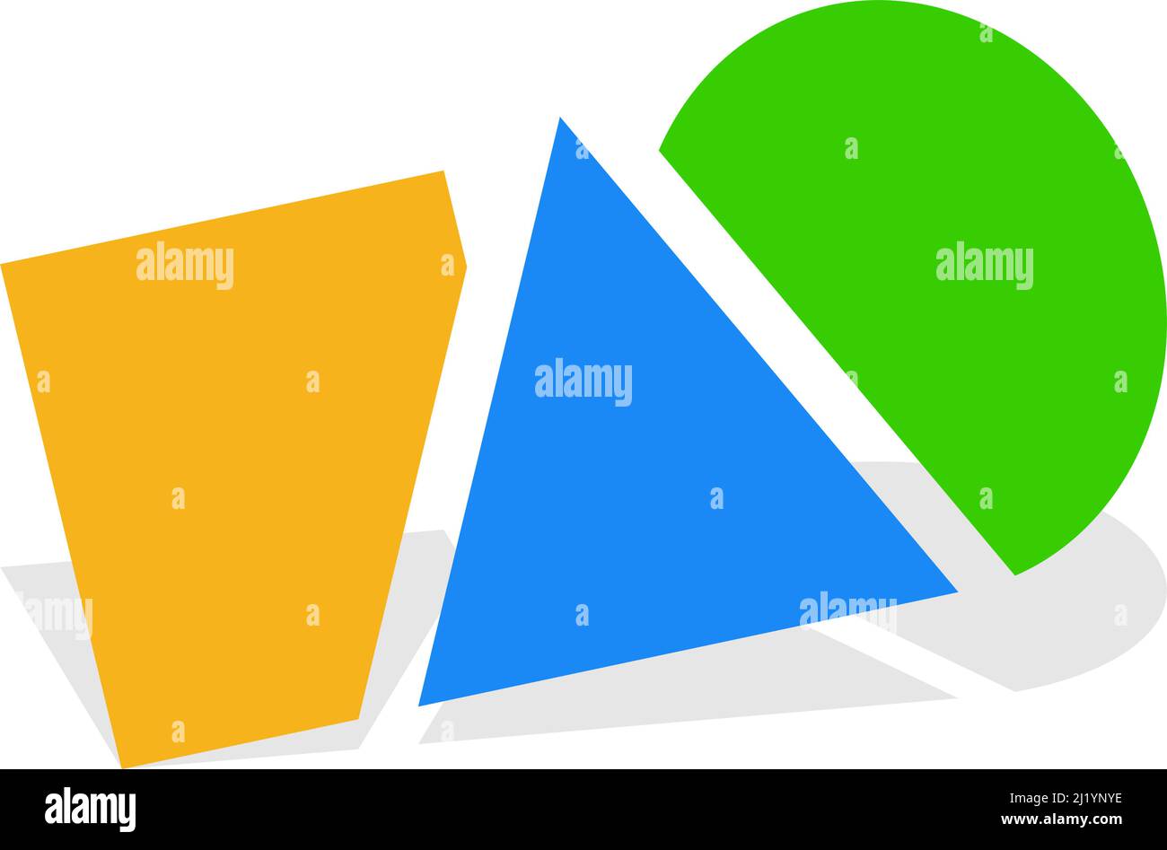 Geometric icon, logo shape with overlapping circle, square and triangle ...