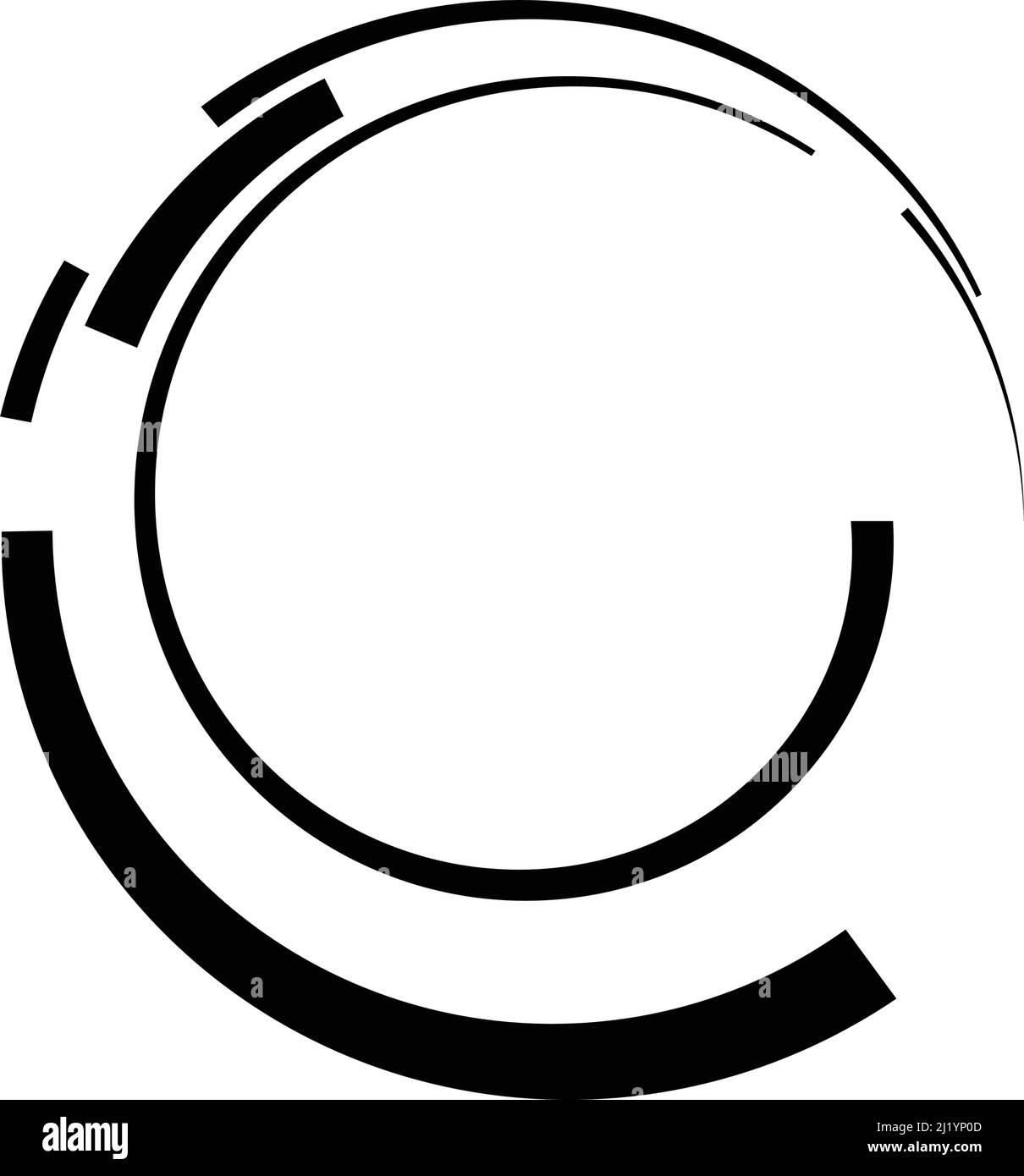 Rotating geometric sci-fi GUI UI hud circle, circular icon, element ...