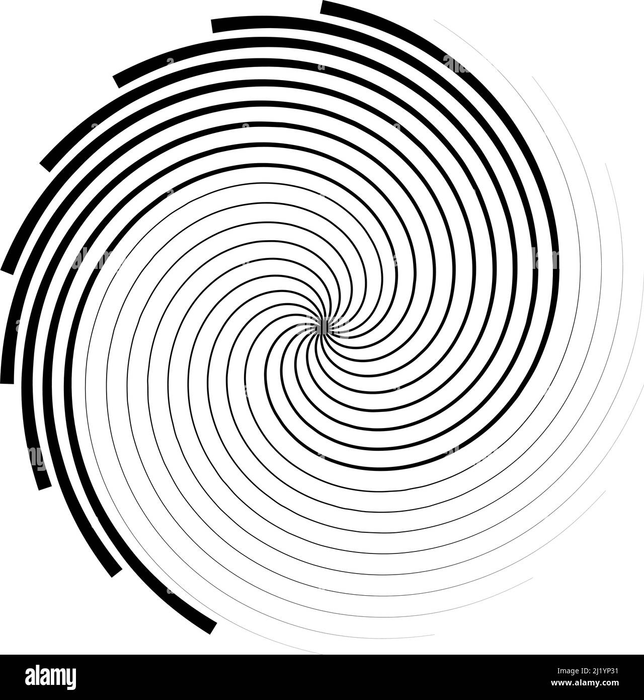 Spiral, swirl, twirl and whirl element. Helix, volute ripple, vortex ...