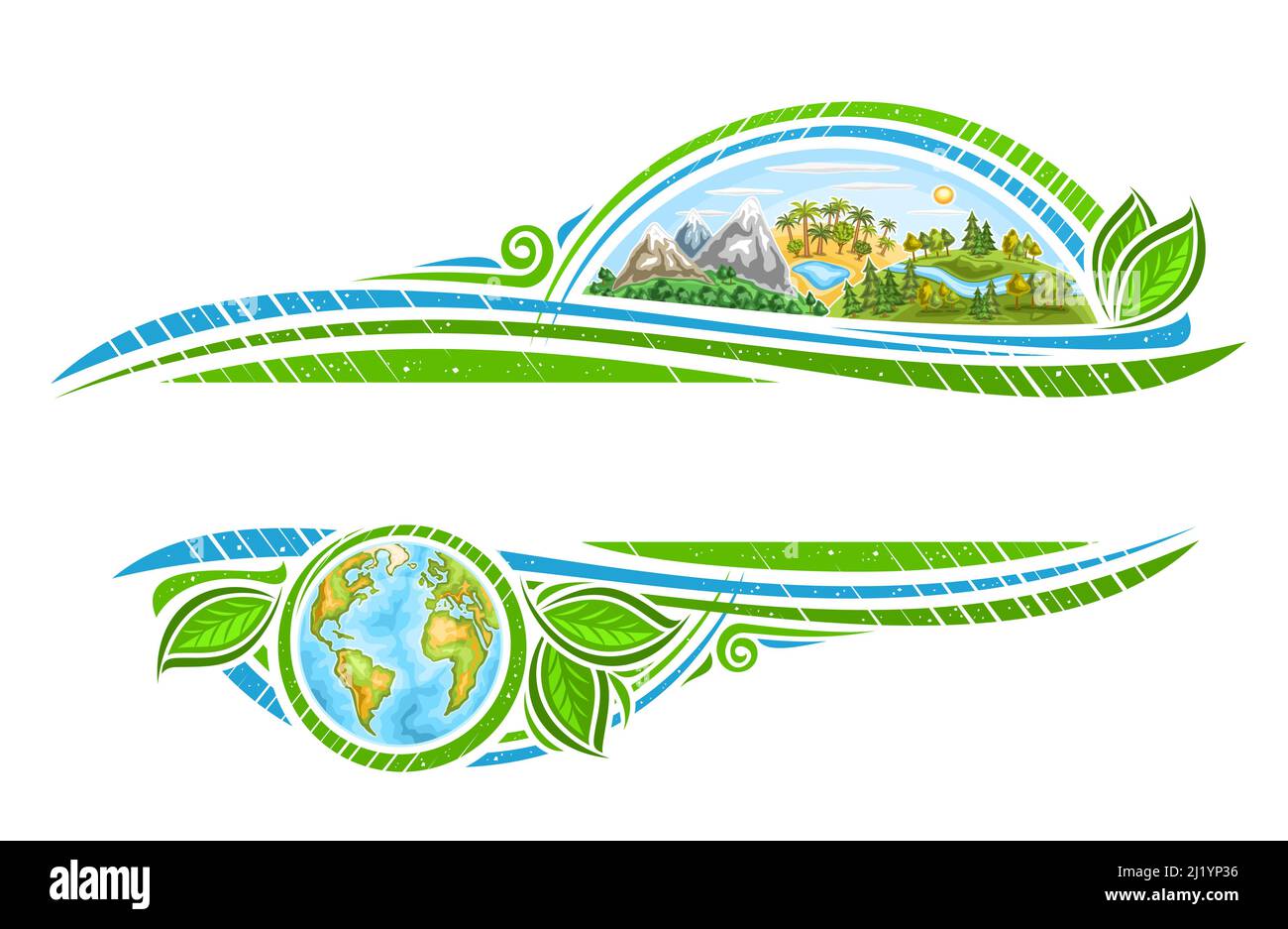 Vector border for Earth Day Holiday with copyspace for greeting text ...