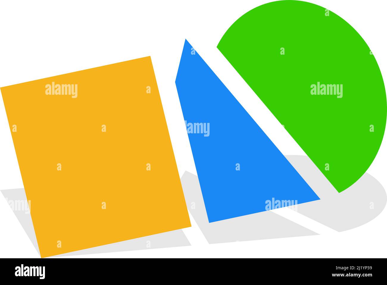 Geometric icon, logo shape with overlapping circle, square and triangle ...