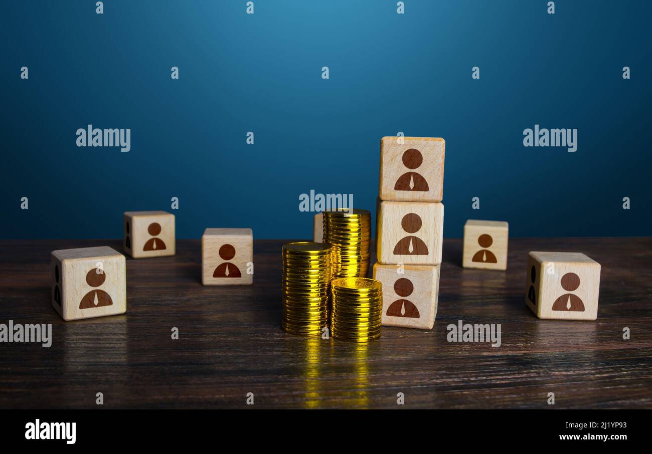 Cooperation makes a profit. Working together brings money. An effective ...