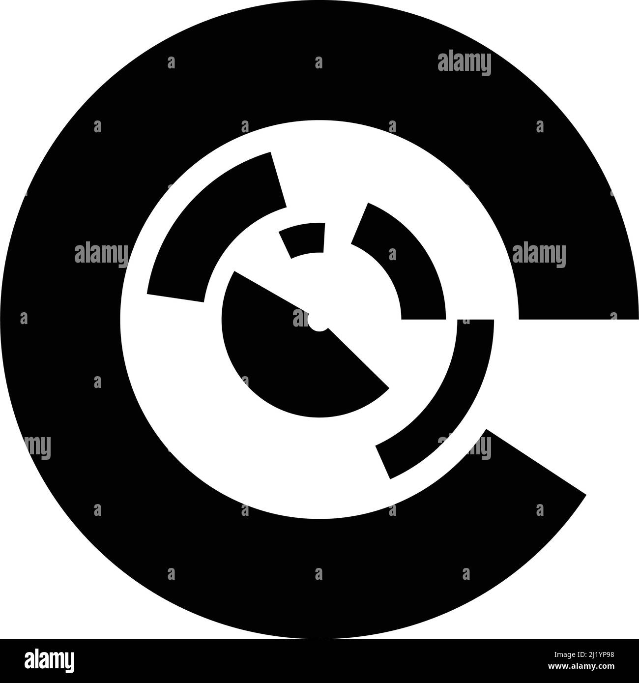 Rotating geometric sci-fi GUI UI hud circle, circular icon, element ...