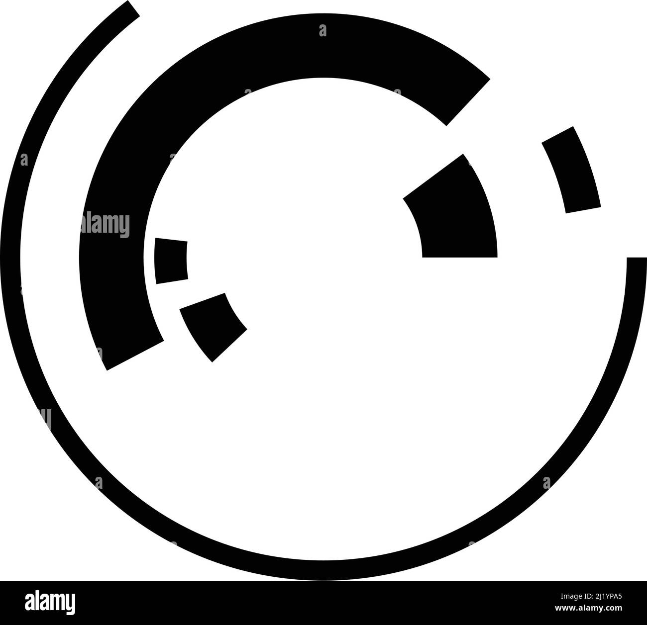 Rotating geometric sci-fi GUI UI hud circle, circular icon, element ...