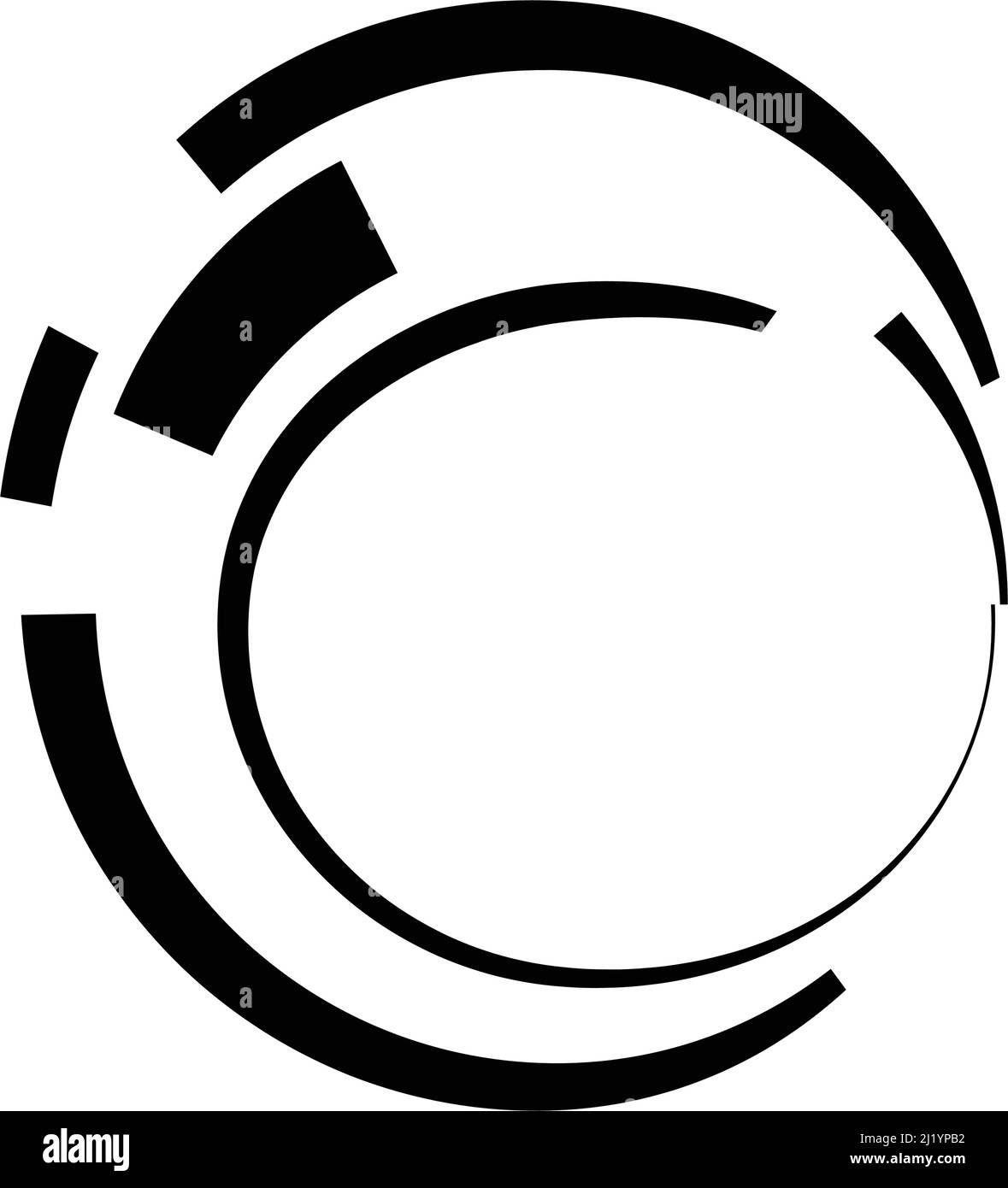 Rotating geometric sci-fi GUI UI hud circle, circular icon, element ...