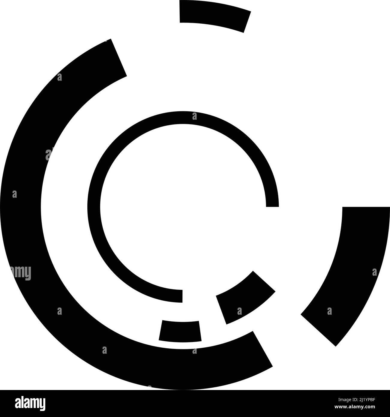 Rotating geometric sci-fi GUI UI hud circle, circular icon, element ...