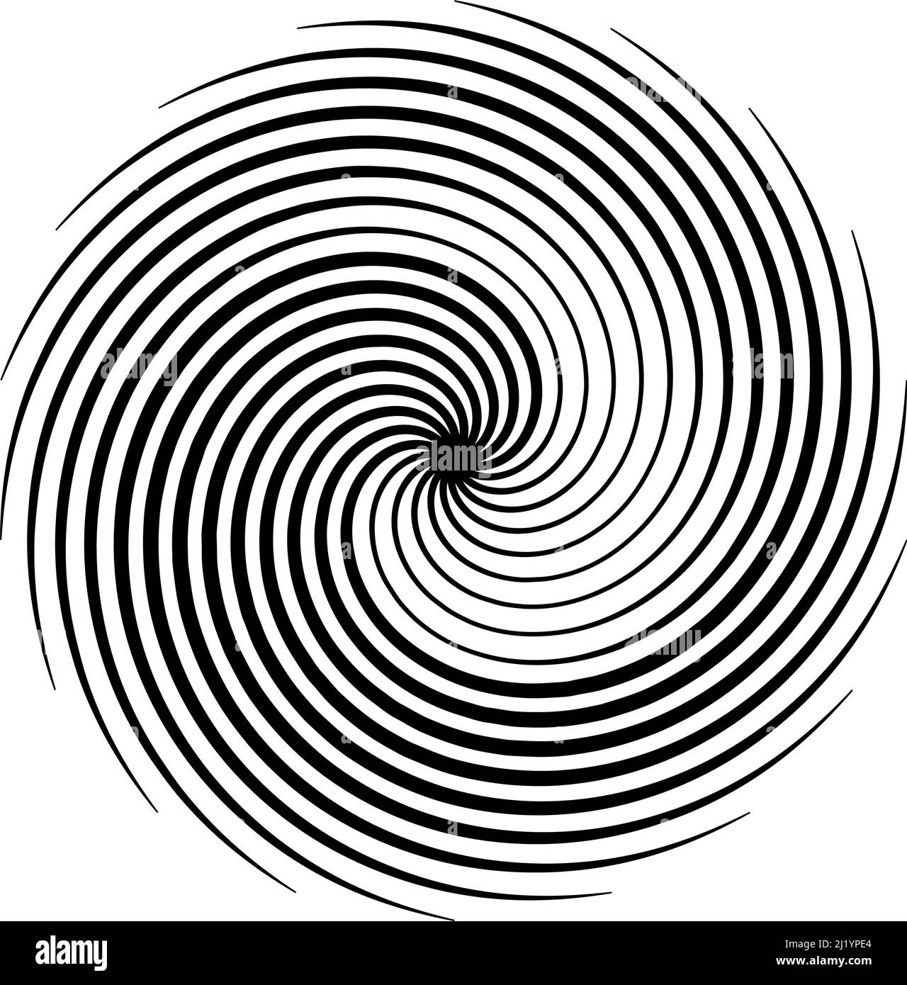 Spiral, swirl, twirl and whirl element. Helix, volute ripple, vortex ...