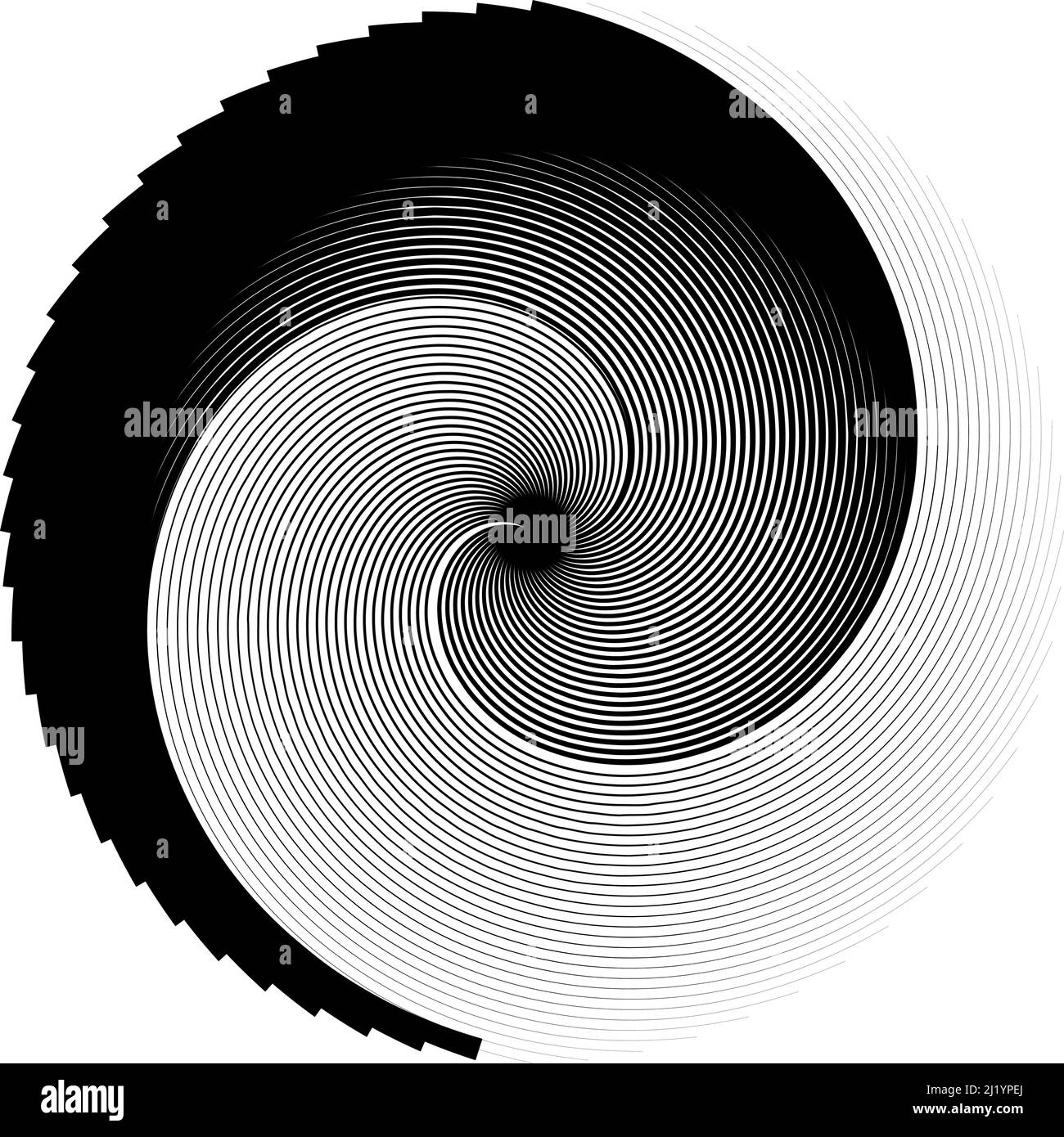 Spiral, swirl, twirl and whirl element. Helix, volute ripple, vortex ...