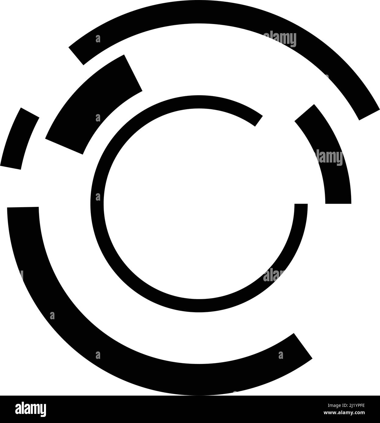 Rotating geometric sci-fi GUI UI hud circle, circular icon, element ...