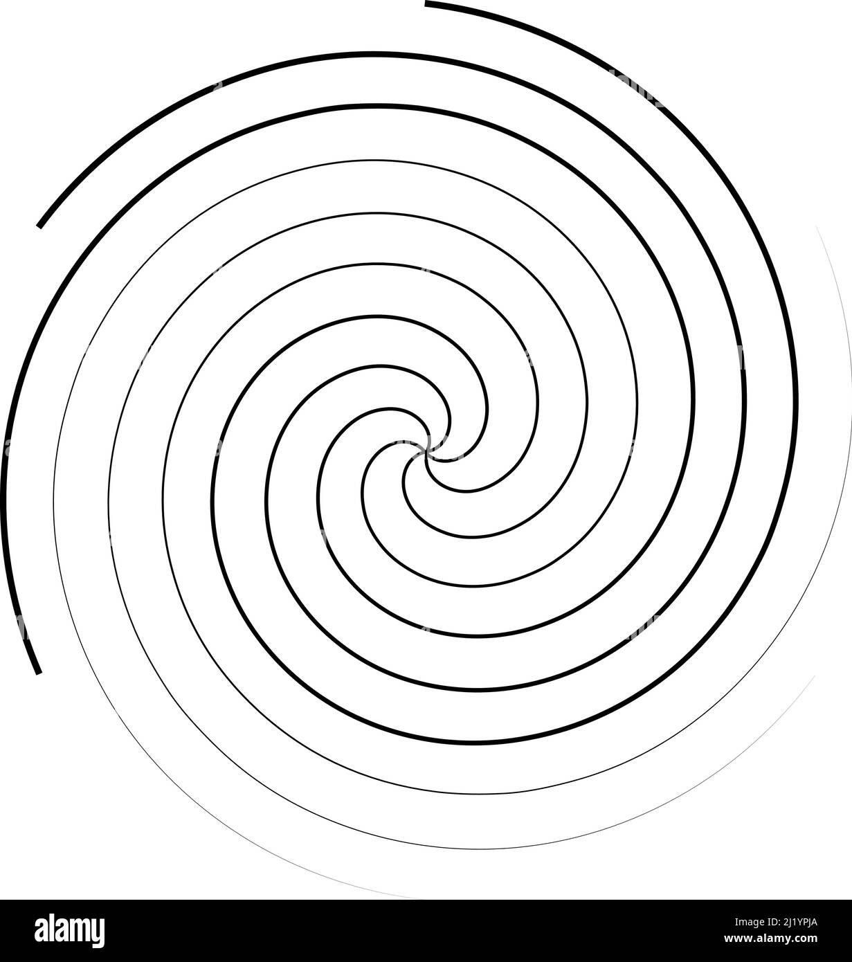 Spiral, swirl, twirl and whirl element. Helix, volute ripple, vortex ...