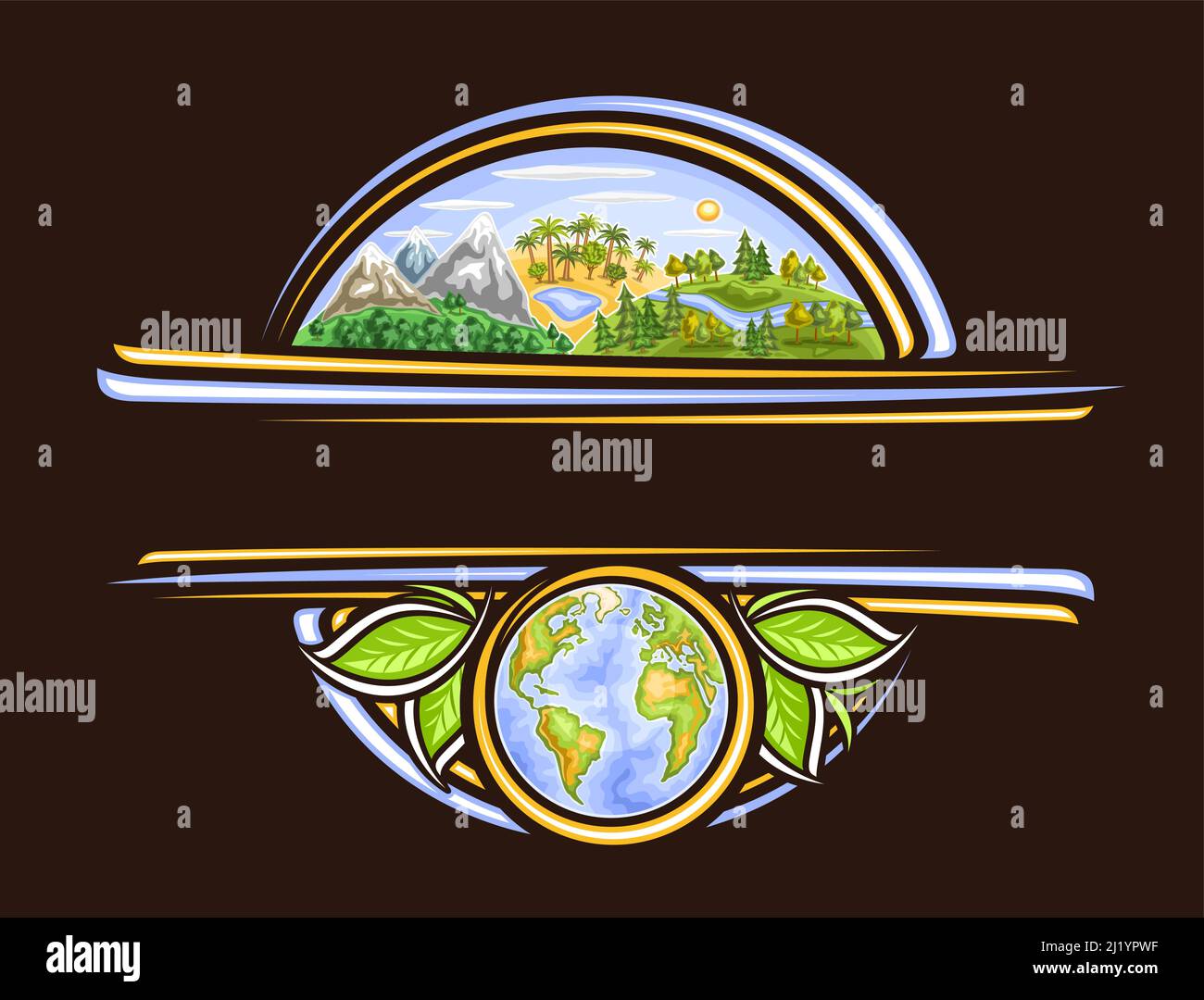 Vector border for Earth Day Holiday with copy space for greeting text ...