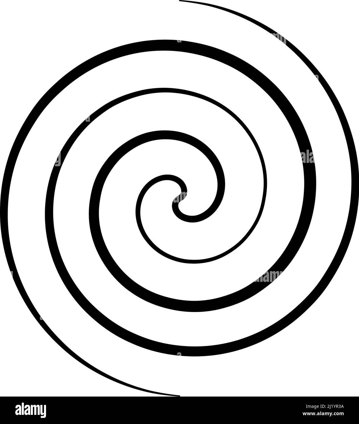 Spiral, swirl, twirl and whirl element. Helix, volute ripple, vortex ...