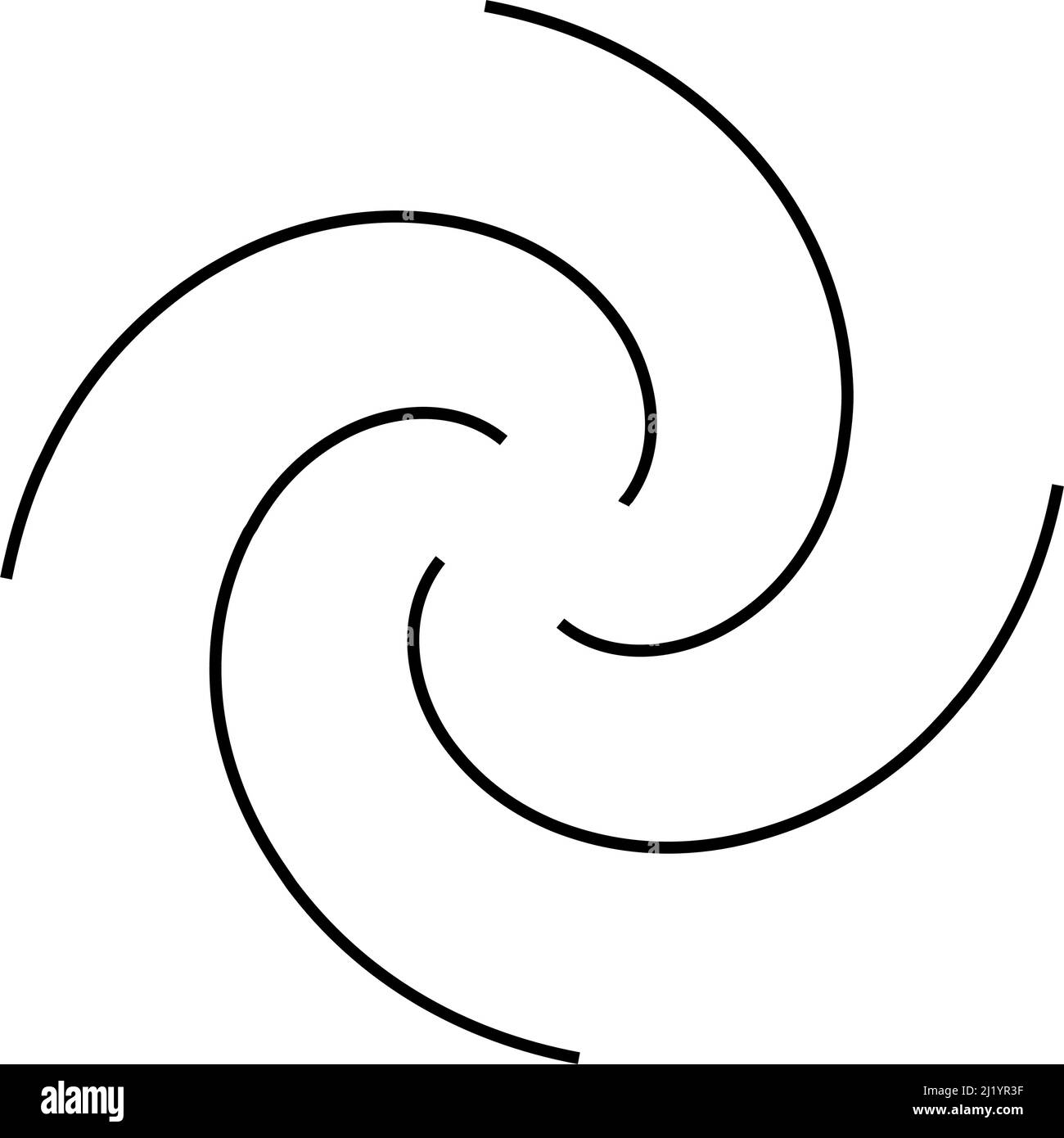 Spiral, swirl, twirl and whirl element. Helix, volute ripple, vortex ...