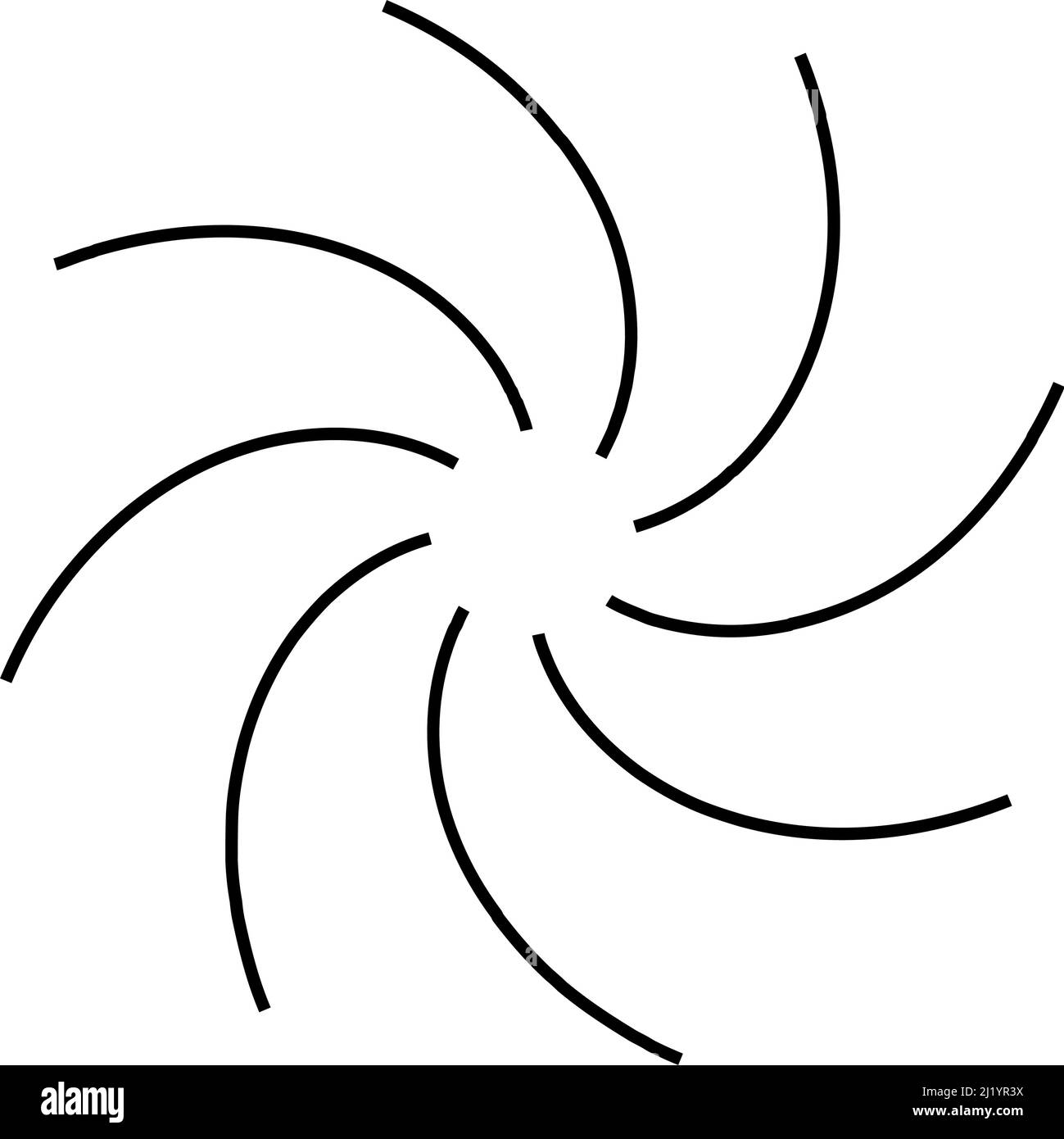 Spiral, swirl, twirl and whirl element. Helix, volute ripple, vortex ...