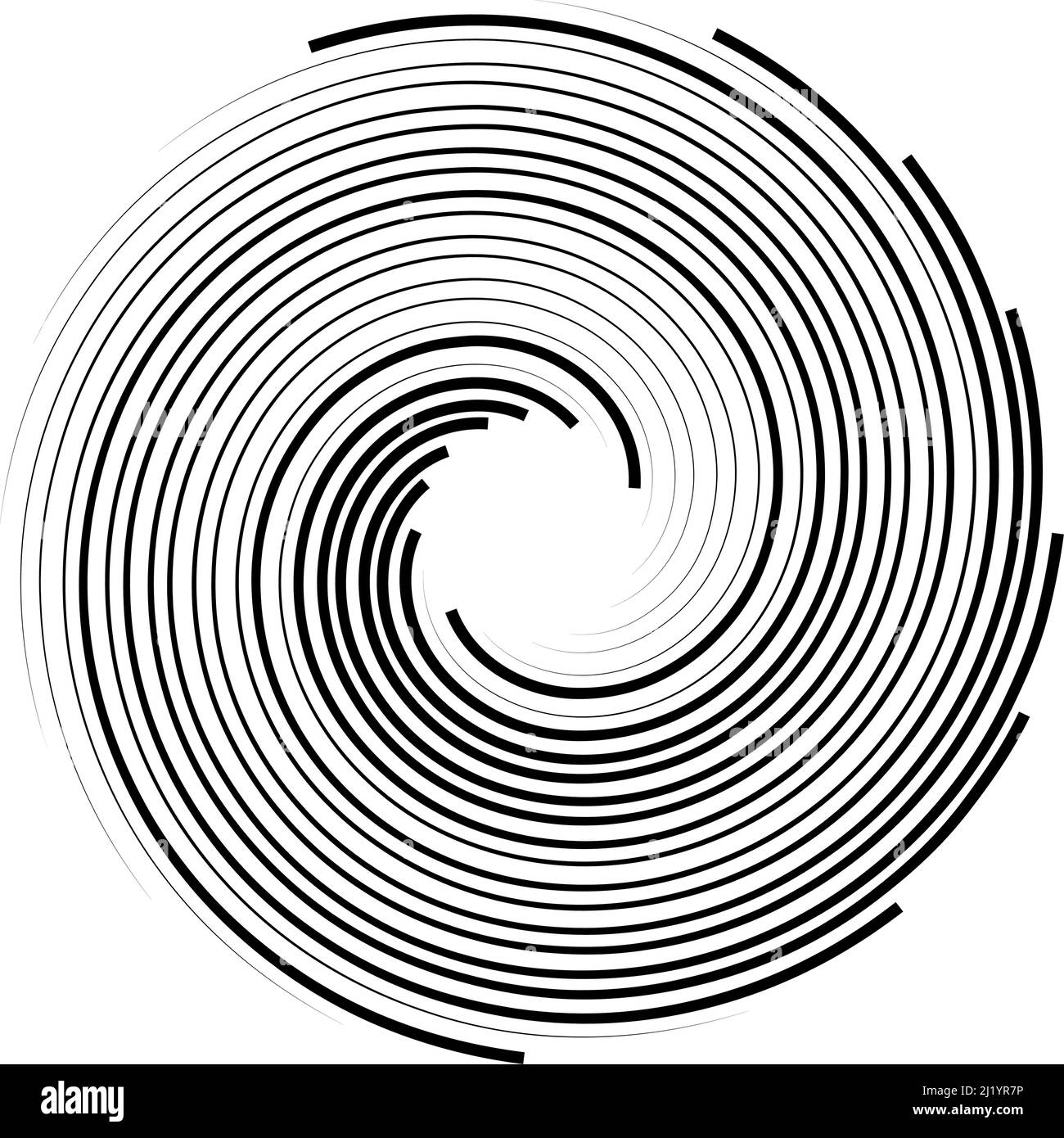 Spiral, swirl, twirl and whirl element. Helix, volute ripple, vortex ...