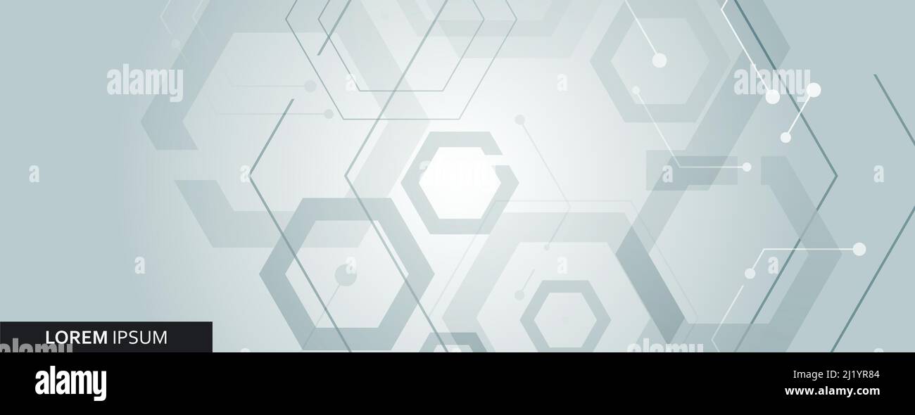 Vector connected hexagon banner design. Geometric abstract background ...