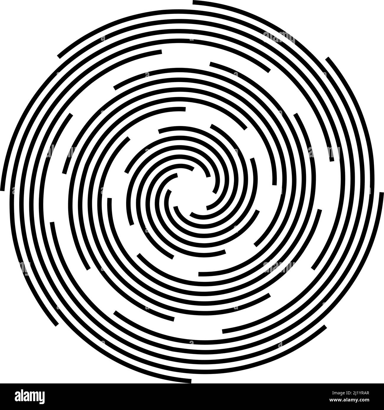 Spiral, swirl, twirl and whirl element. Helix, volute ripple, vortex ...
