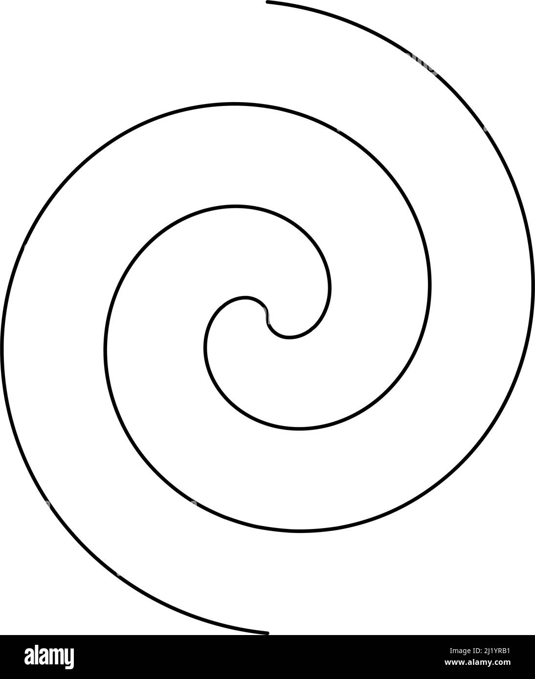 Spiral, swirl, twirl and whirl element. Helix, volute ripple, vortex ...