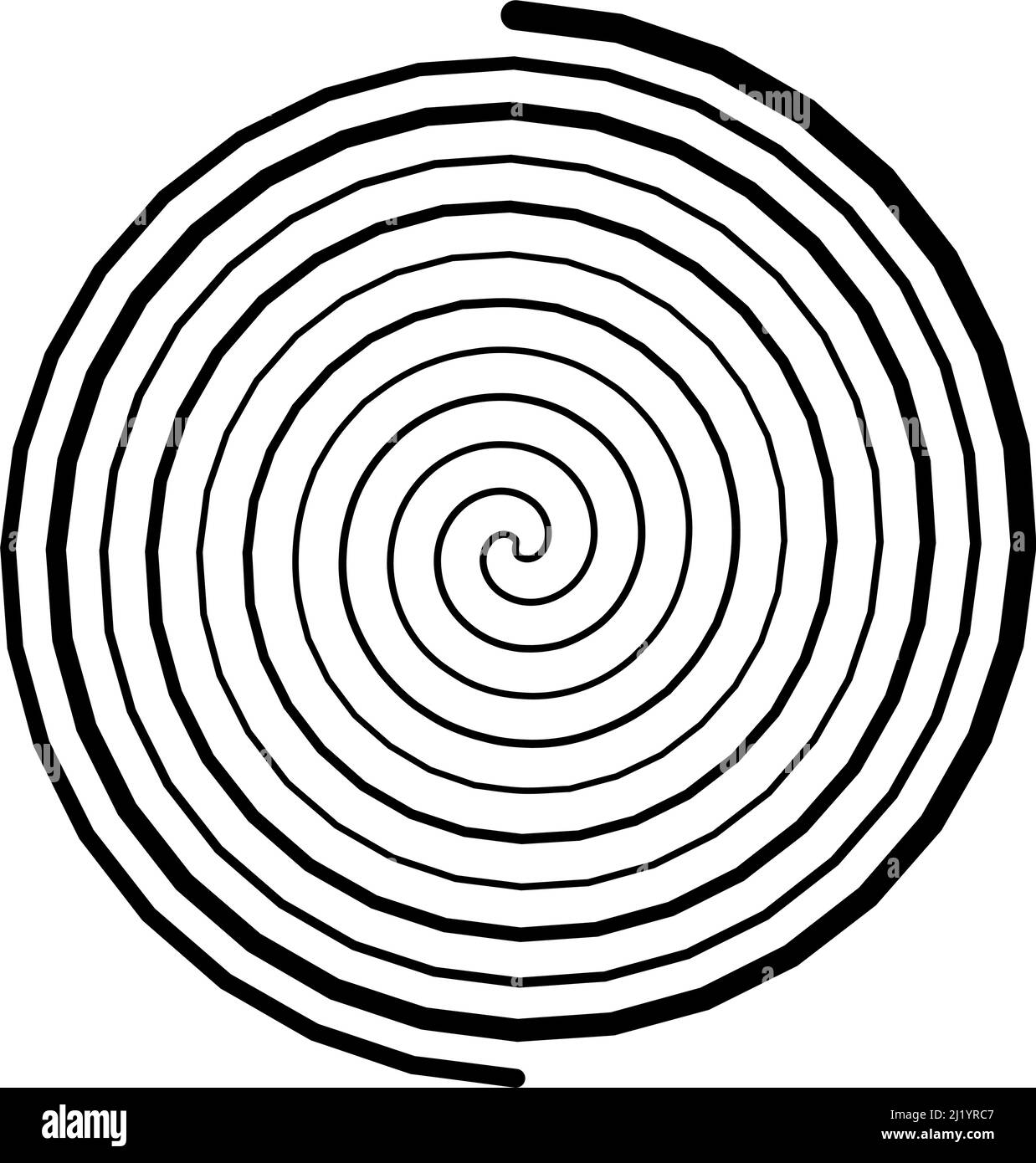 Spiral, swirl, twirl and whirl element. Helix, volute ripple, vortex ...