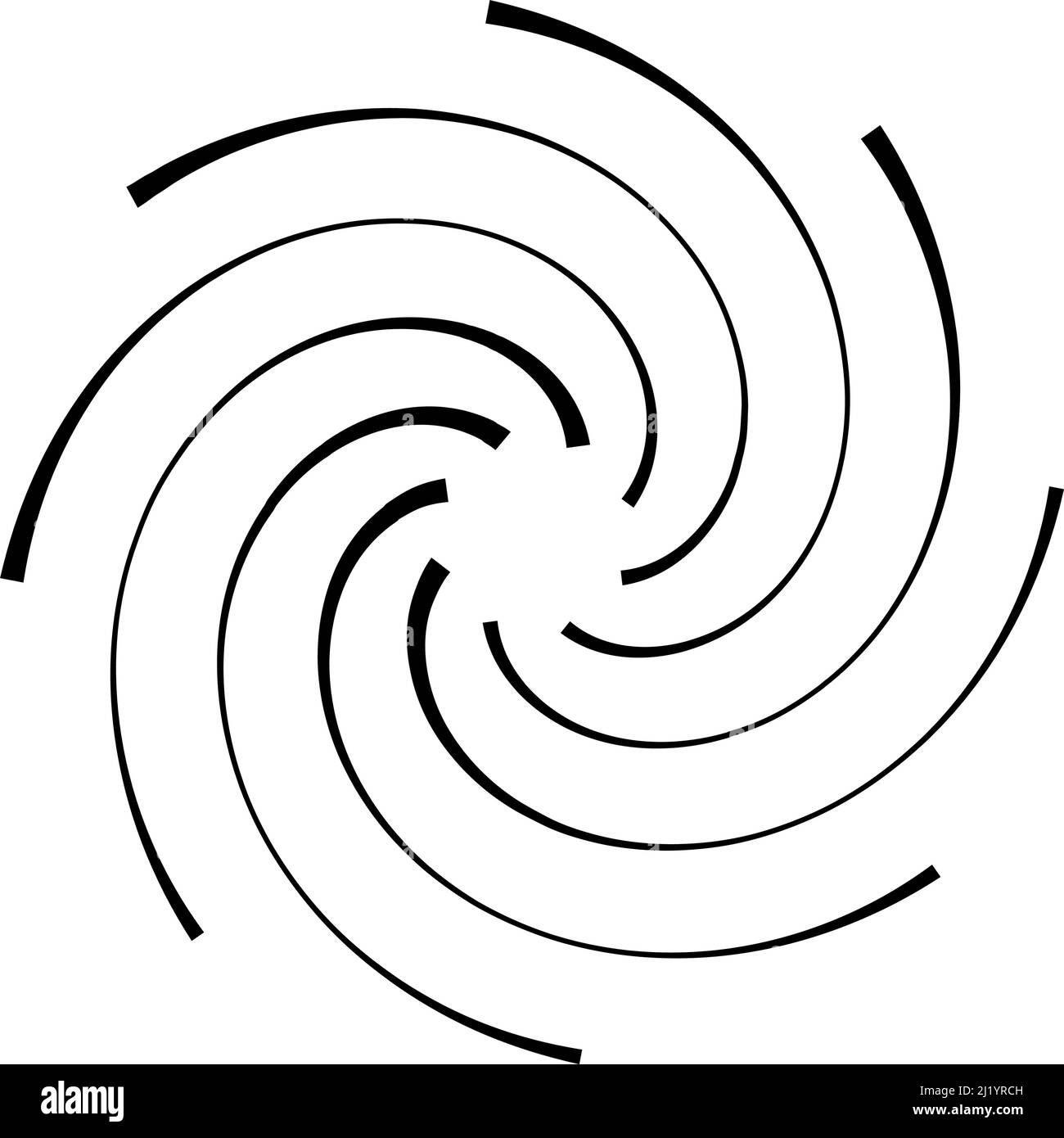 Spiral, swirl, twirl and whirl element. Helix, volute ripple, vortex ...